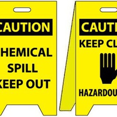 STANDING CAUTION SIGN,CHEMICAL SPILL KEEP OUT | AMCOL Hardware
